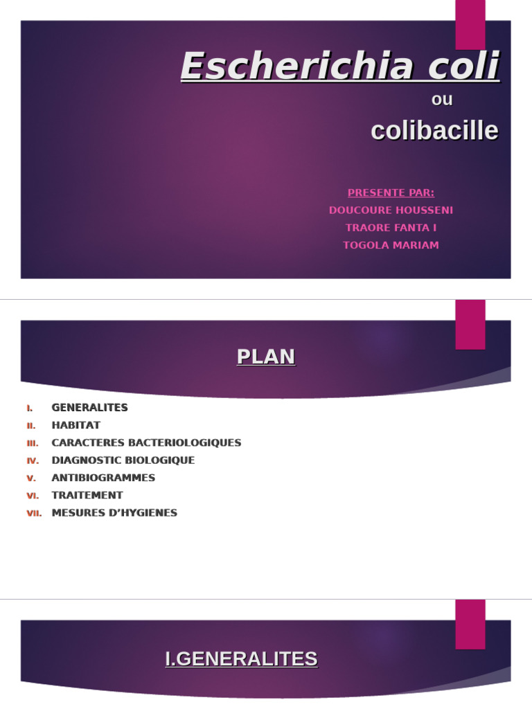 Escherichia Coli | PDF | Escherichia coli | Bactérie