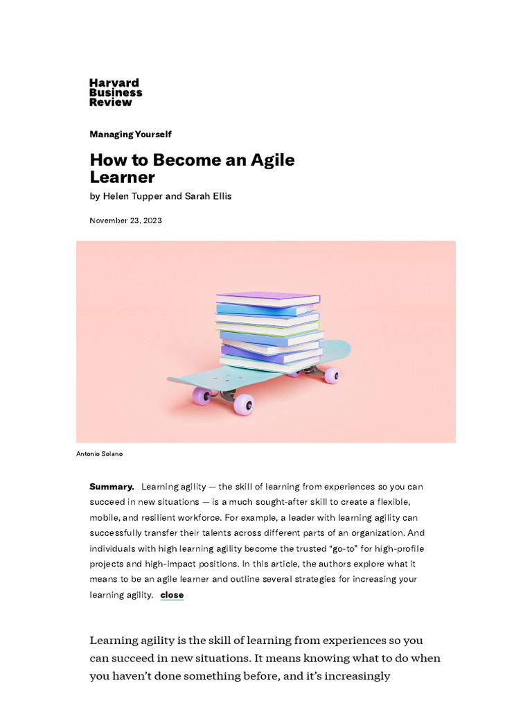 How To Become An Agile Learner | PDF | Knowledge | Learning
