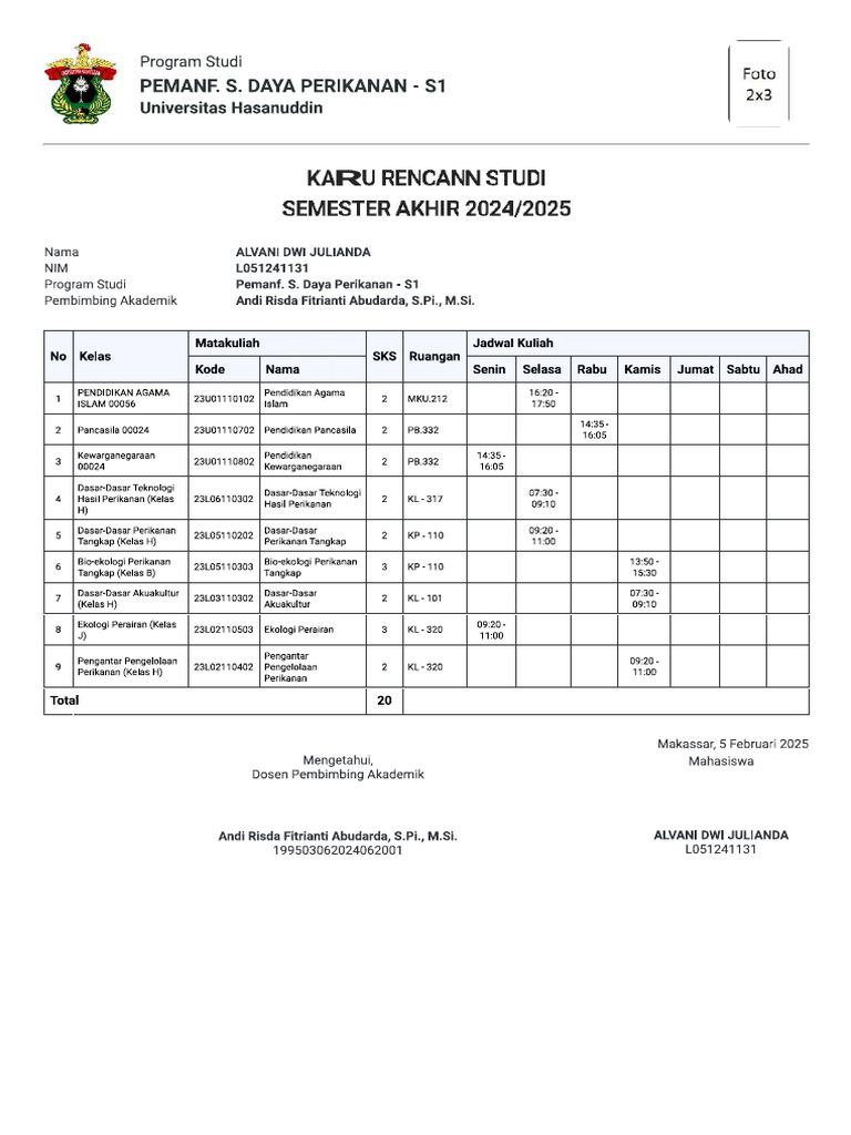 Krs - Alvalnidwijulianda - Sem2 | PDF