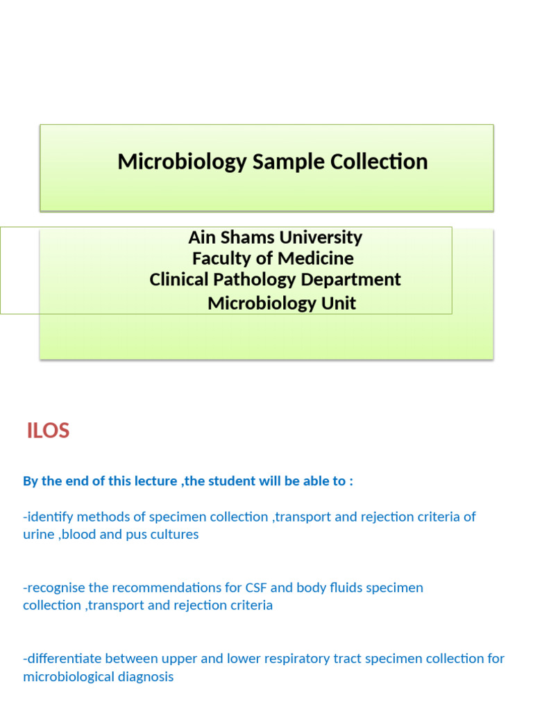 Sample collection for MB Bch after modification | PDF | Cerebrospinal ...