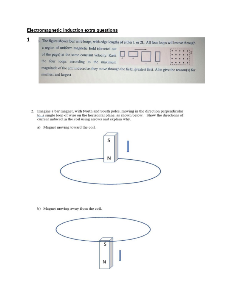 Electromagnetic induction extra qns | PDF