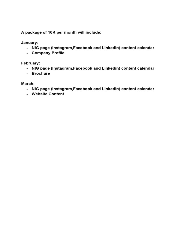 NIG Quarter Plan | PDF