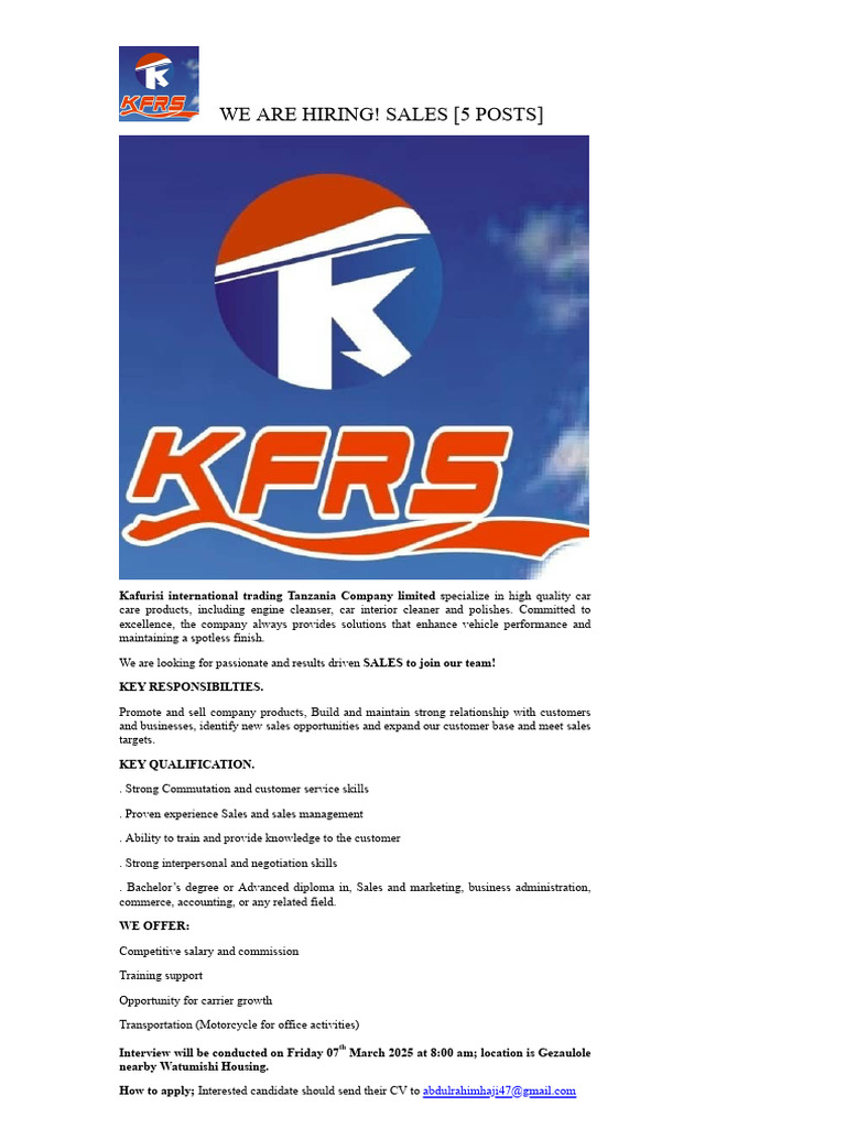 1_JOB ADVERTS-SALES | PDF