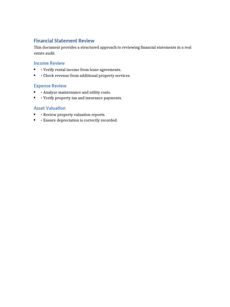 Financial Statement Review | PDF