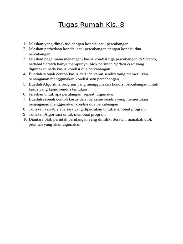 Soal TIK Kls 8 | PDF