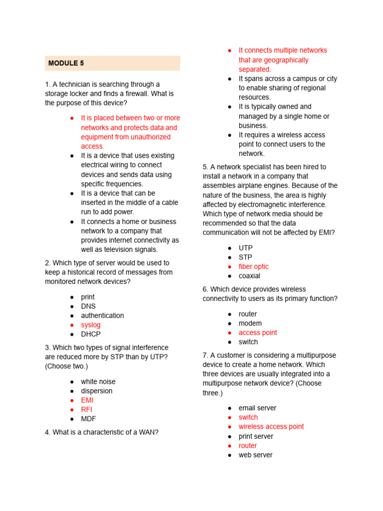 NetAcad Mod 5-6 Quizzes | PDF | Computer Network | Ip Address
