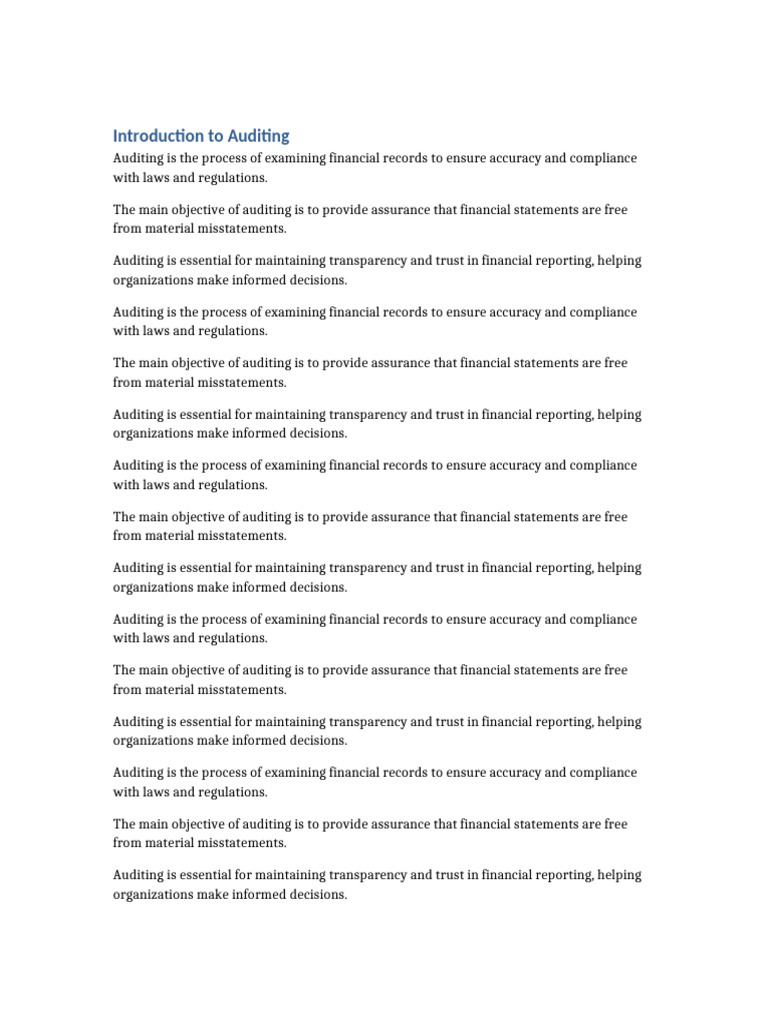 Introduction_to_Auditing | PDF | Audit | Regulatory Compliance