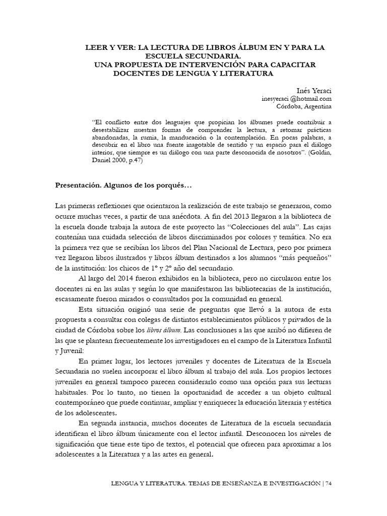 Yeraci, Inés - Leer y Ver. La Lectura de Libros Albumes en y para La ...