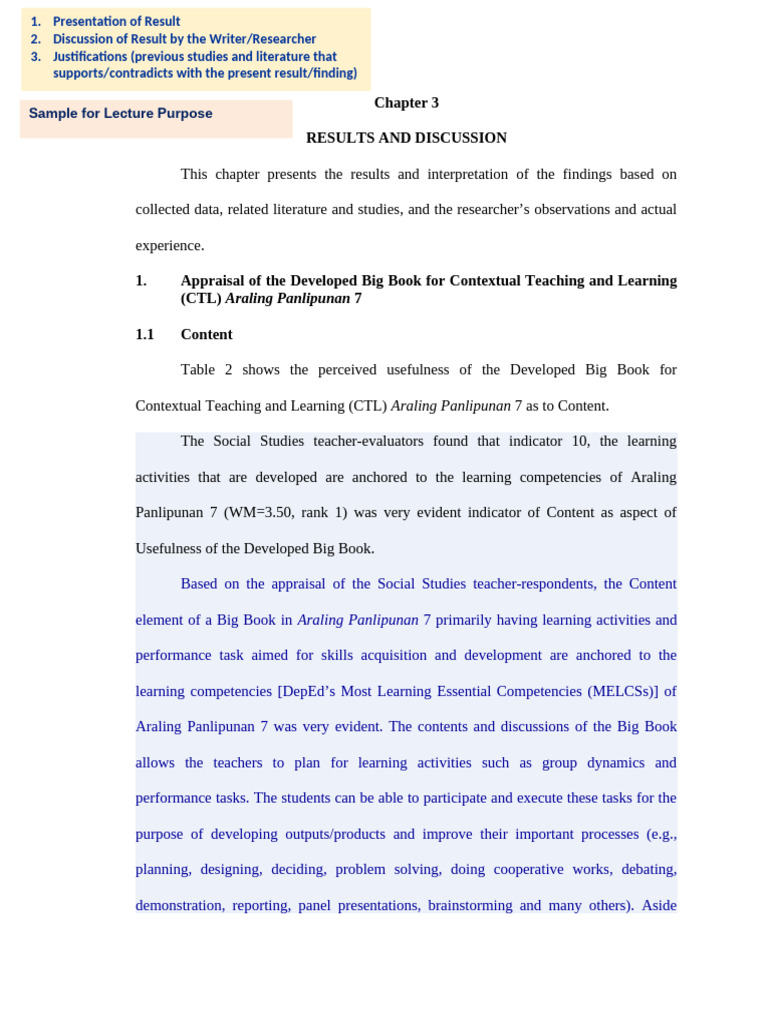 CHAPTER 3 Sample Discussion With Perceptions Academic Performance ANOVA ...