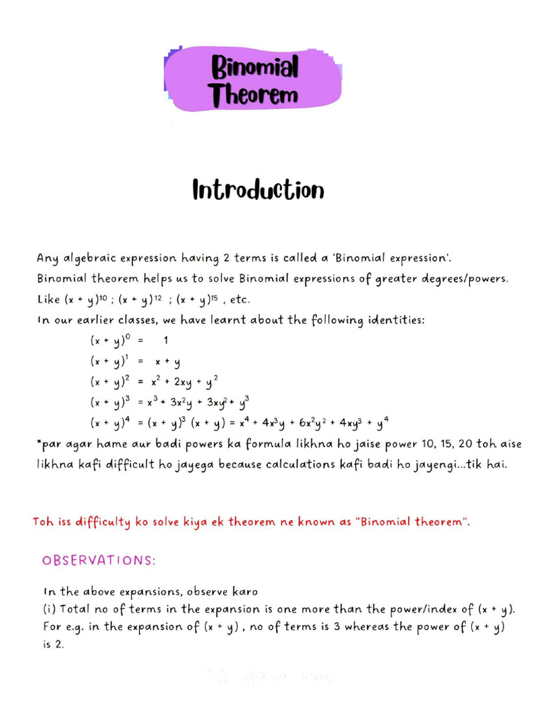 Binomial Theorem 2 | PDF