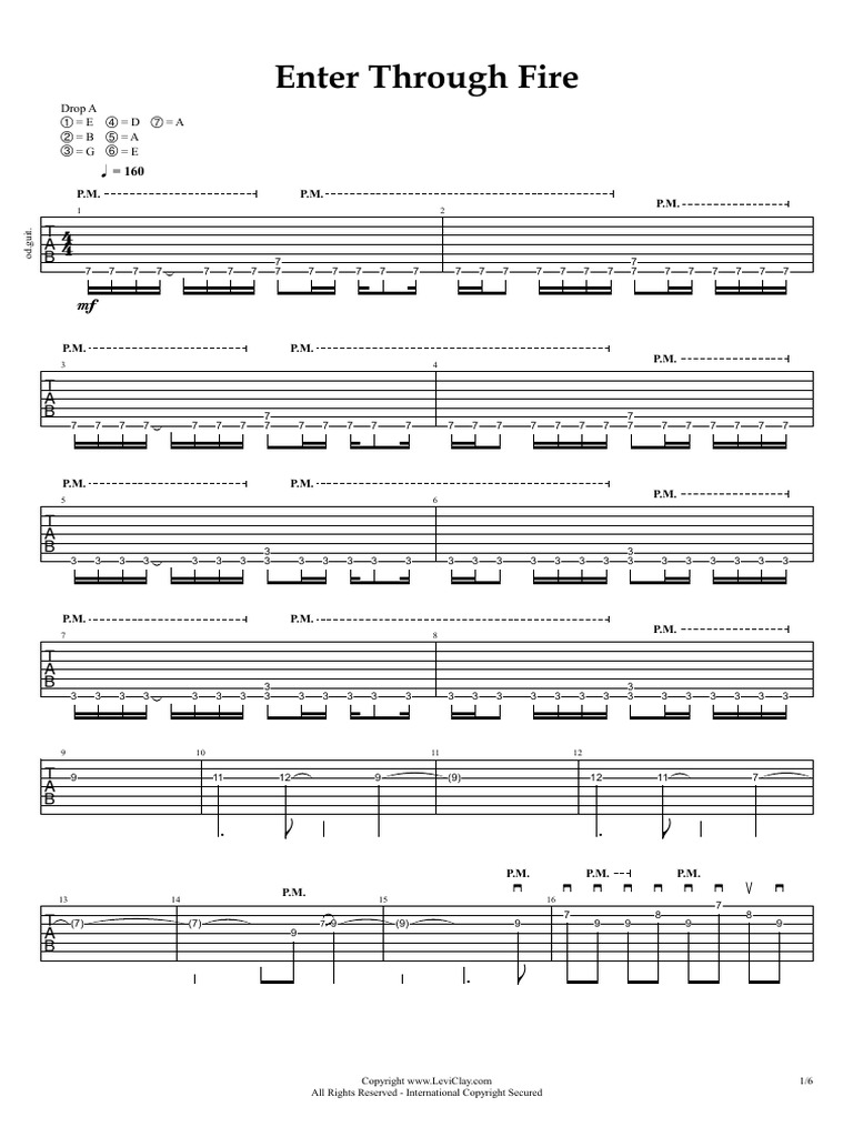 Guitar Tabs for "Enter Through Fire" | PDF