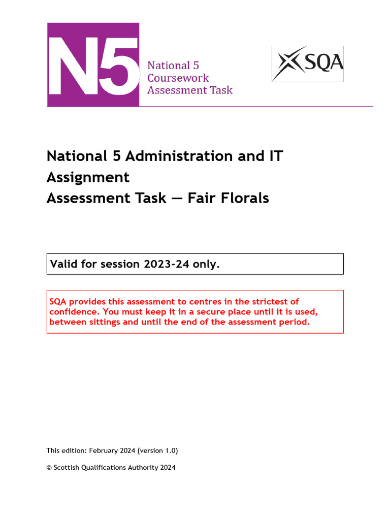 N5 Administration-and-IT Assignment 2024 | PDF