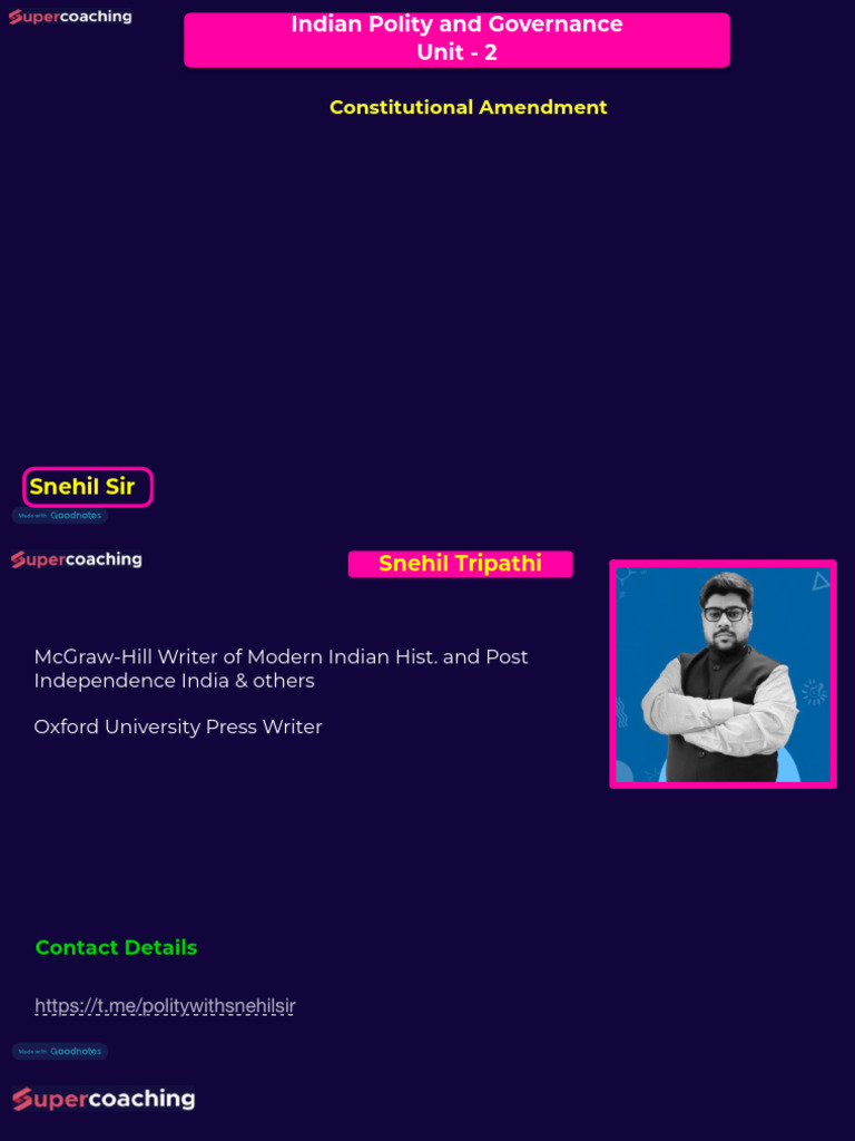 Amendment And Basic Structure | PDF | Statutory Law | Government Of India