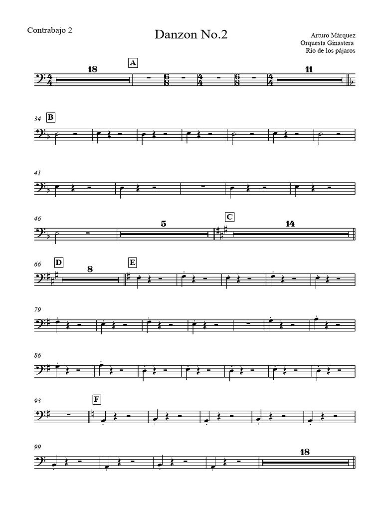 Contrabajo 2 - Danzón N2 | PDF