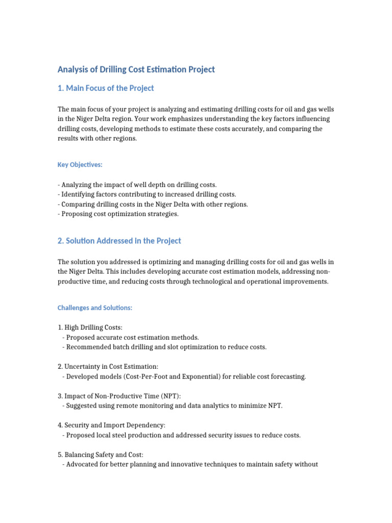 Drilling - Cost - Analysis For Friday | PDF | Oil Well | Forecasting