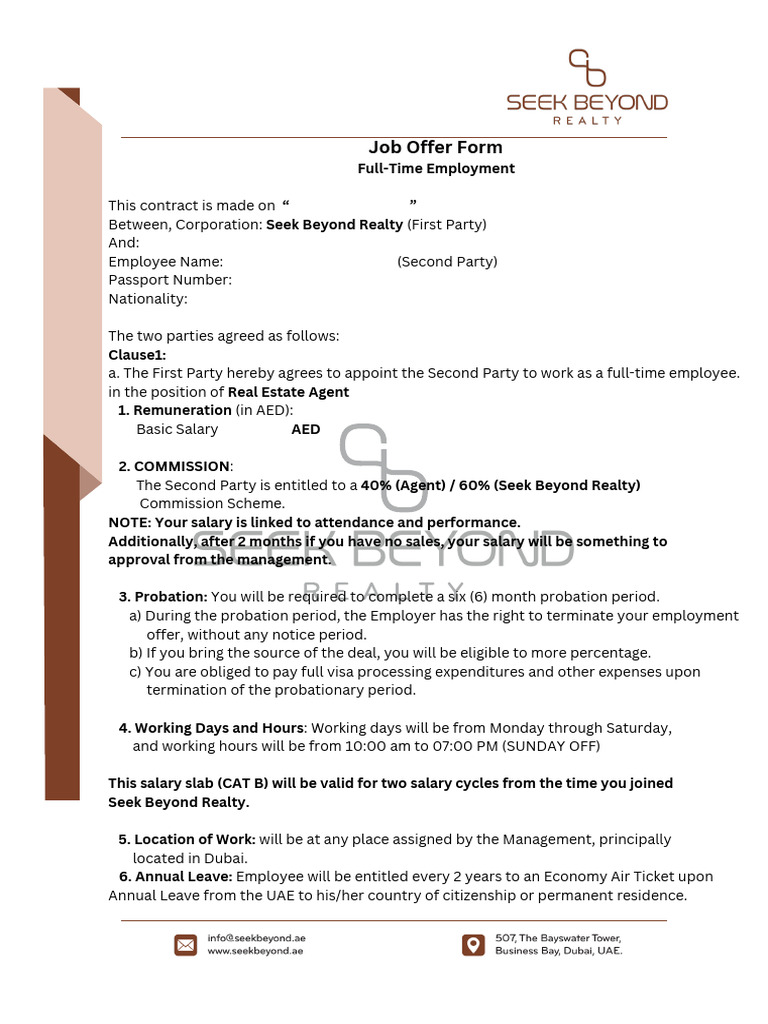 Offer Letter | PDF | Employment | Salary