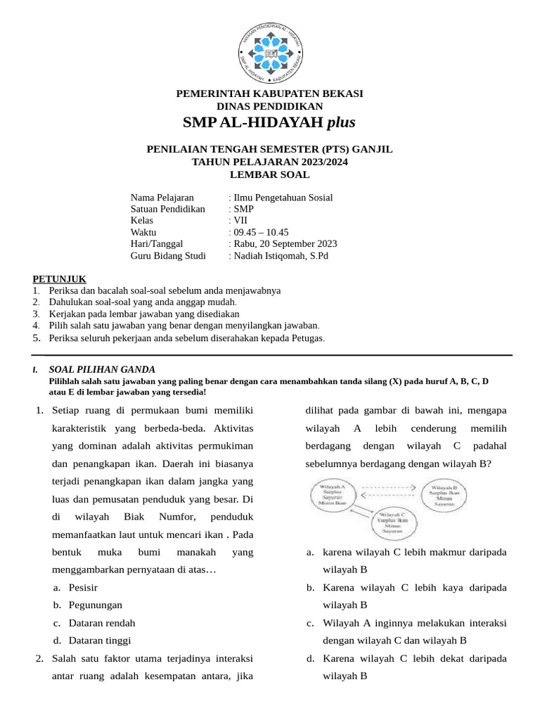 PTS Ganjil - IPS - VII - Nadia | PDF