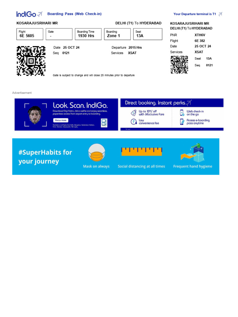 Del To HYD Boarding Pass | PDF