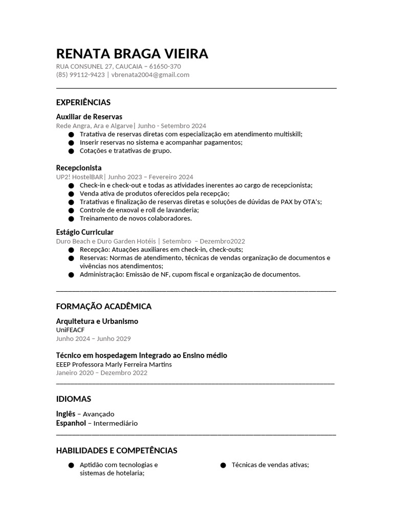Renata Braga - CURRÍCULO | PDF