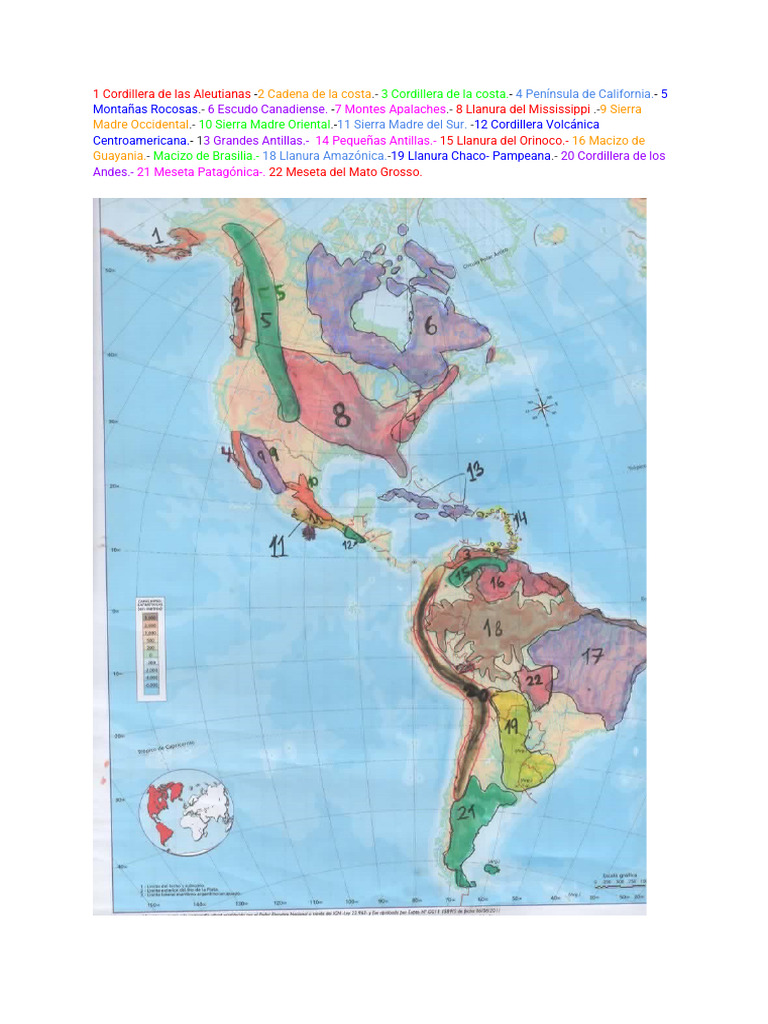 Ubicación Relieves de América en El Mapa | PDF