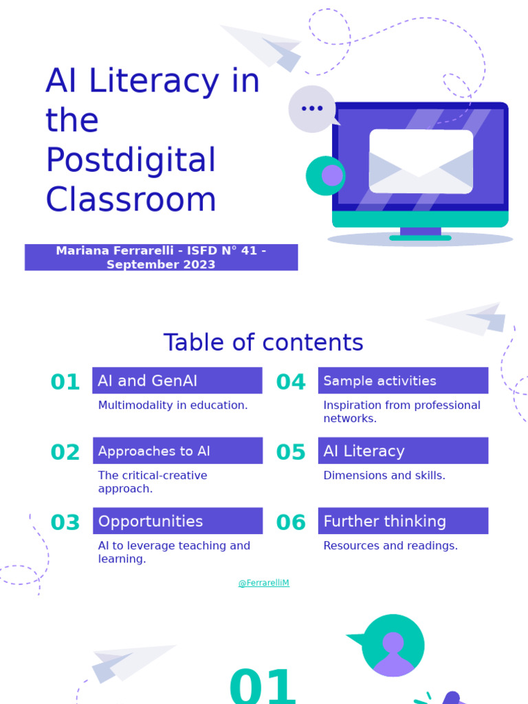 AI Literacy in The Postdigital Classroom - Ferrarelli - 2023 ISFD 41 | PDF | Artificial ...