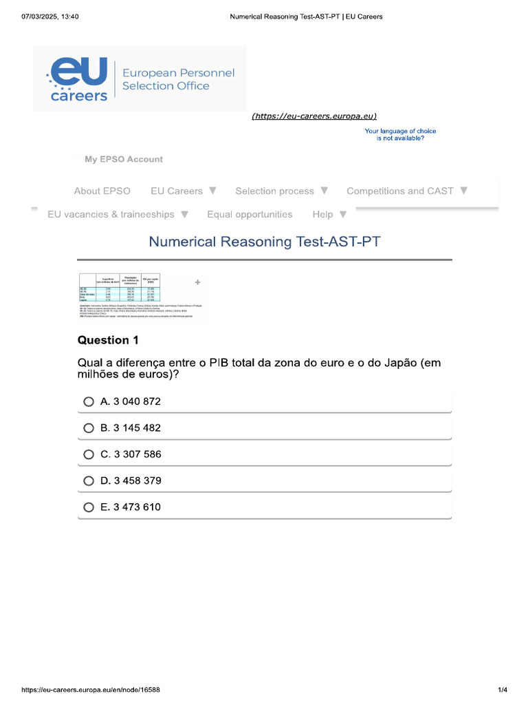 Epso Numerical PT | PDF