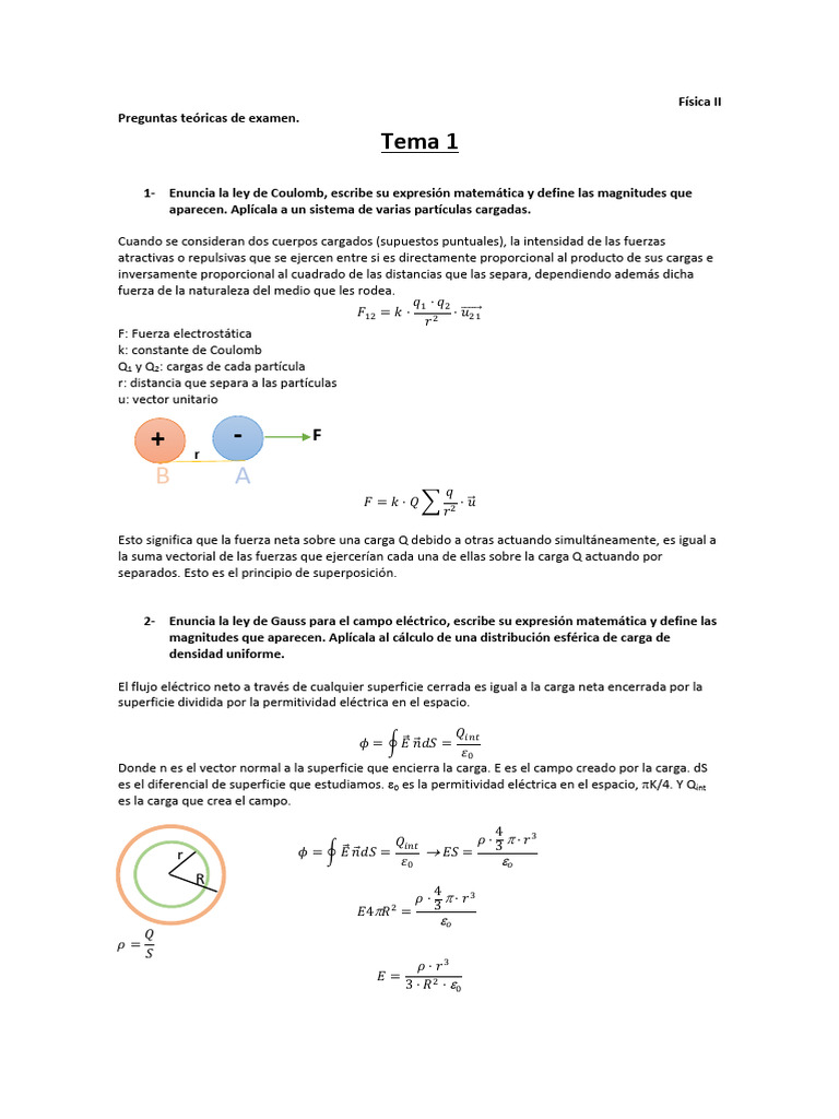 FII Preguntas Teóricas de Examen | PDF | Olas | Fuerza
