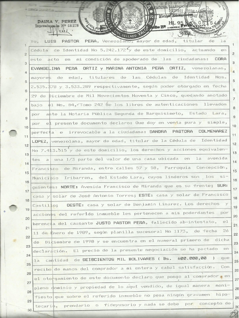 Documento Compra Venta. Sandra Colmenarez Pag 1 | PDF