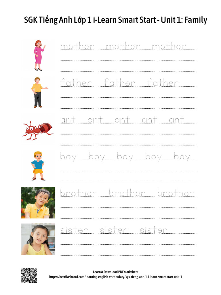 Family Vocabulary for Grade 1 English | PDF