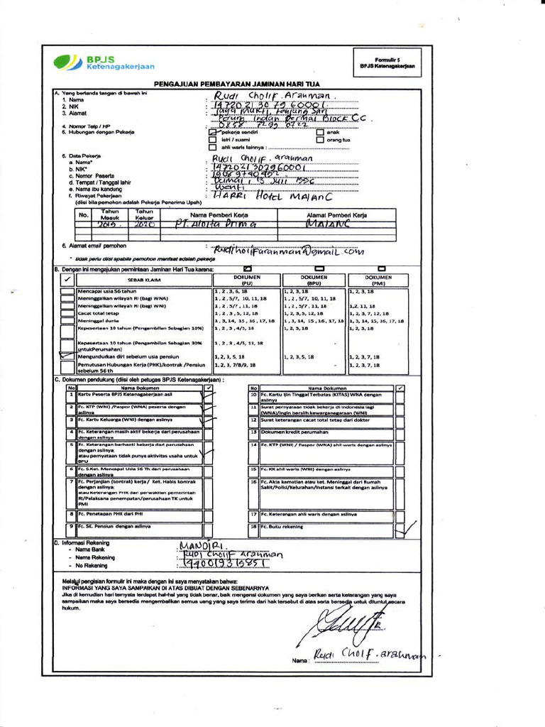 Formulir Bpjs | PDF