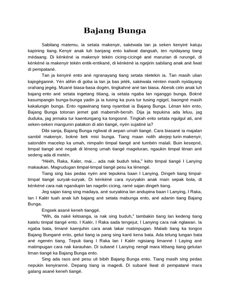 Kumpulan Cerpen Basa Bali | PDF