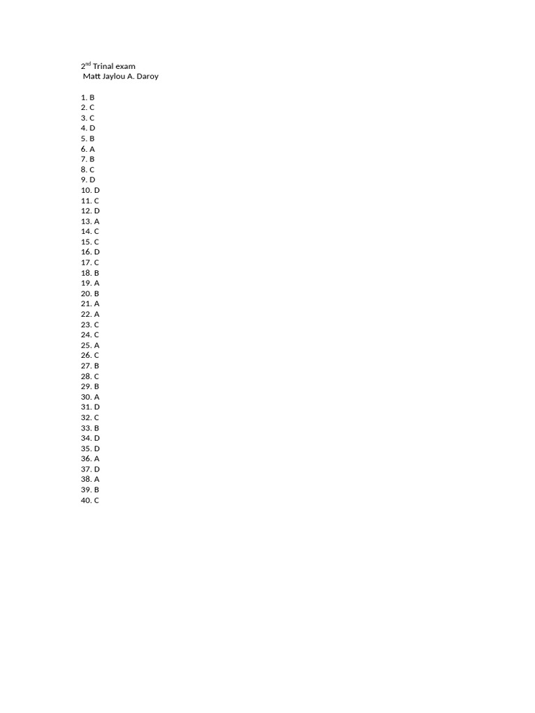 2nd Trinal Exam | PDF