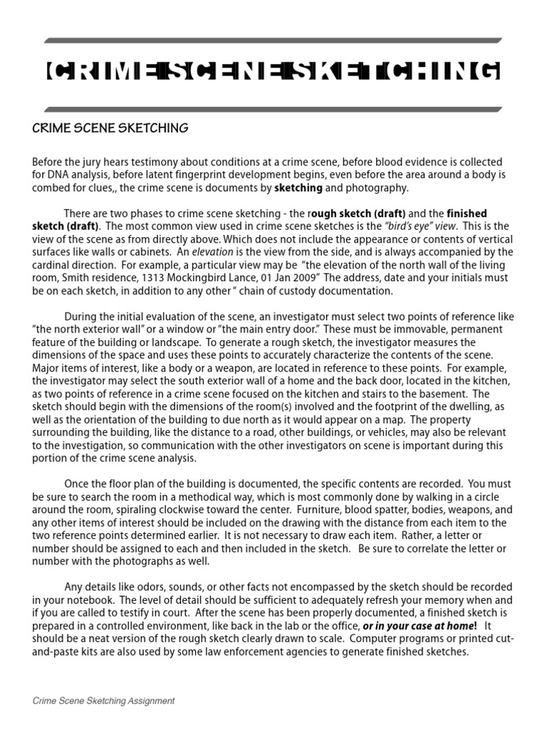 Crime Scene Sketching Assignment | PDF | Crime Scene