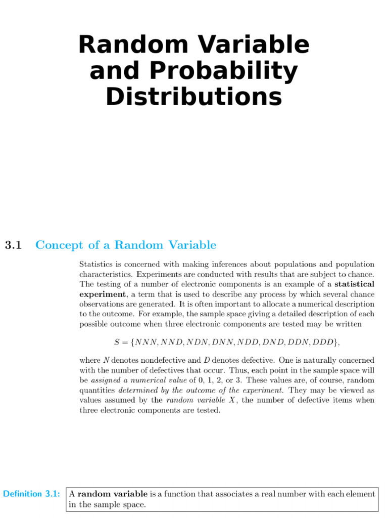 Understanding Random Variables & Distributions | PDF