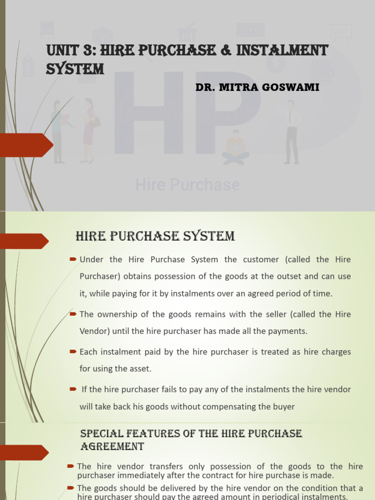 Understanding Hire Purchase Systems | PDF | Lease | Depreciation