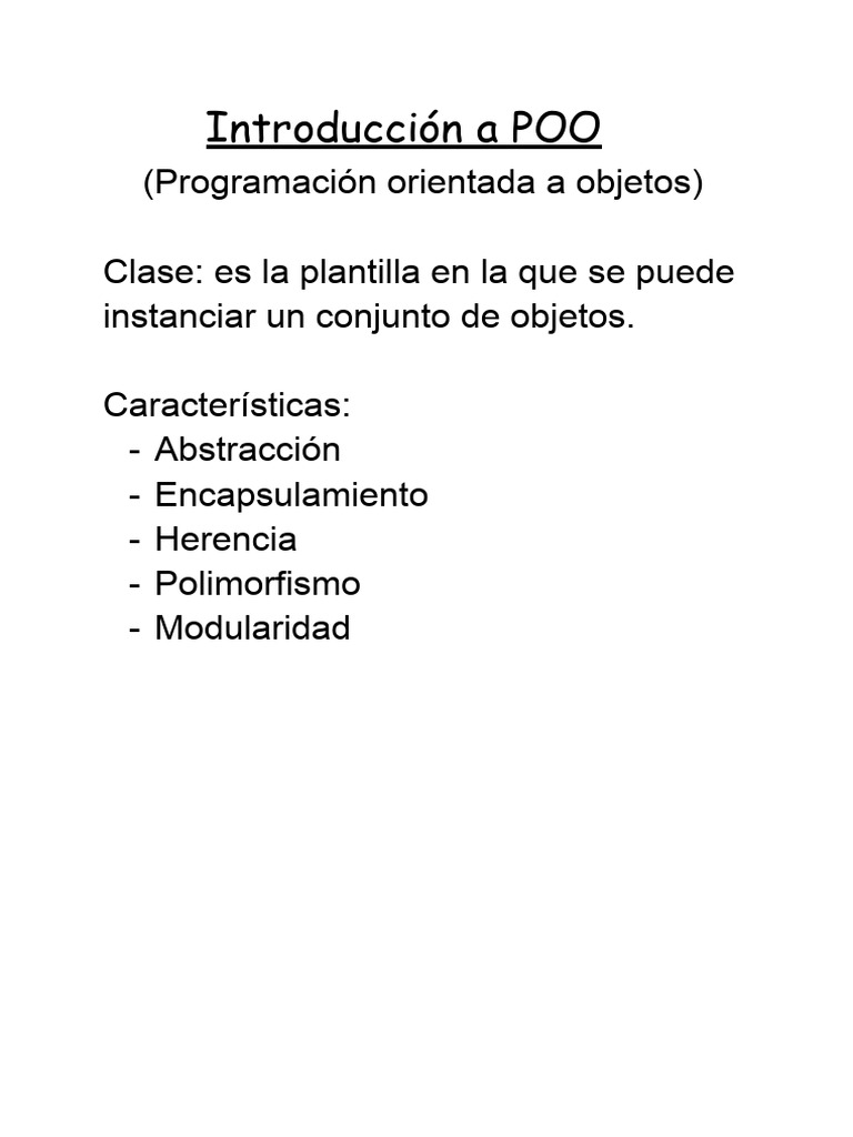 Poo PDF | PDF | Objeto (informática) | Programación orientada a objetos