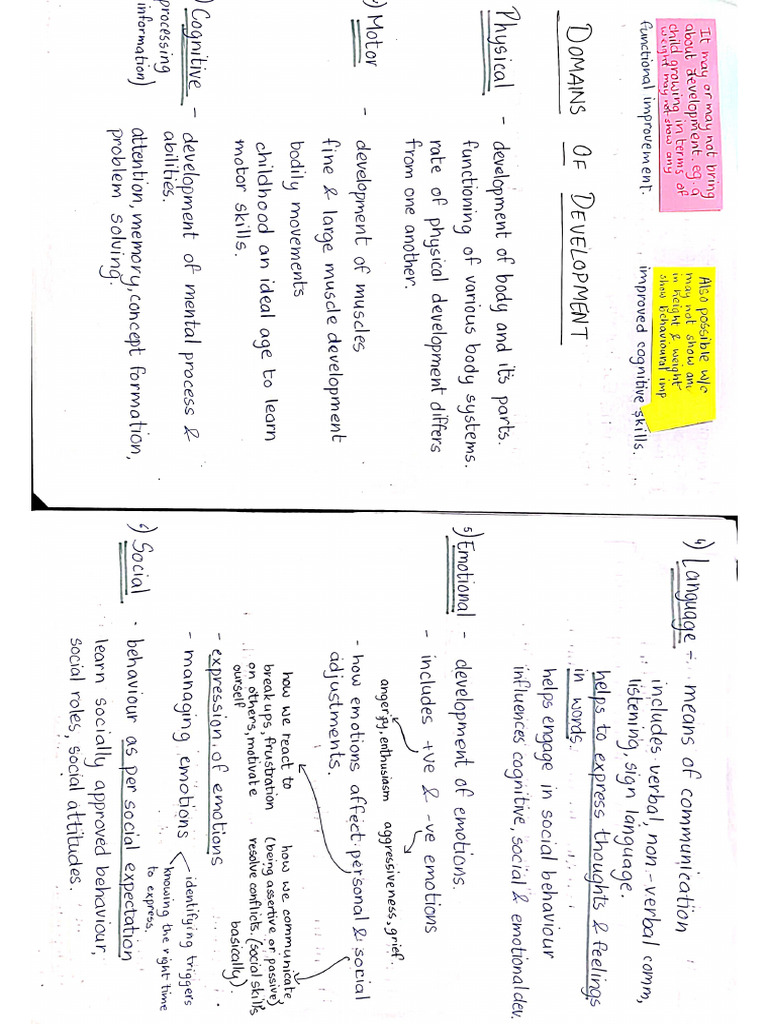 Child Development Notes 4 | PDF