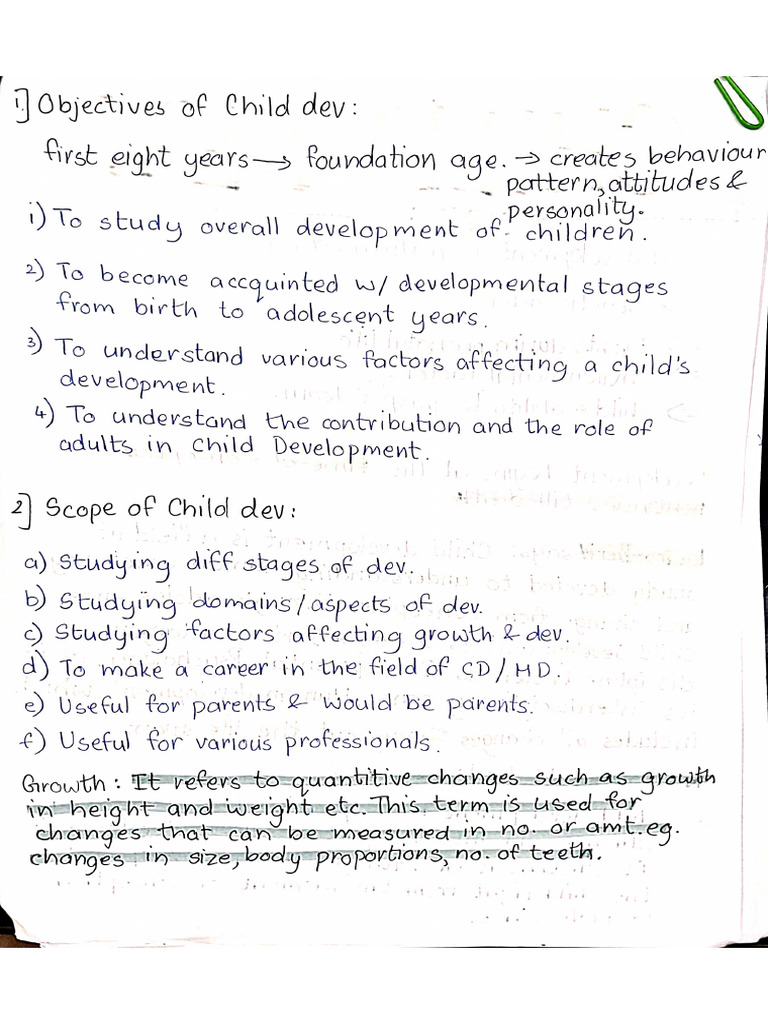 Child Development Notes 2 | PDF