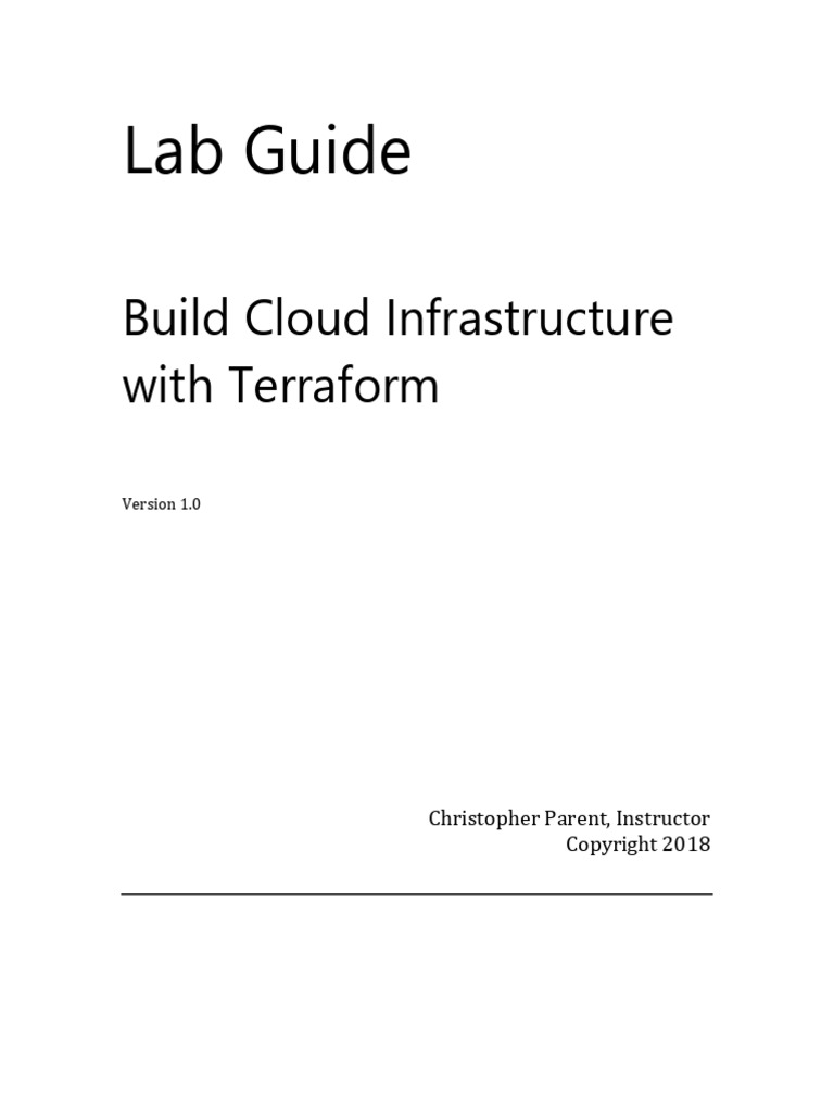 Lab Guide Building Cloud Infrastructure With Terraform v1.0 PDF | PDF | Networking | Internet & Web