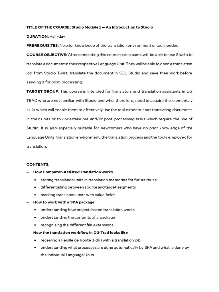 Studio Module 1 Course Description | PDF | Computing | Software