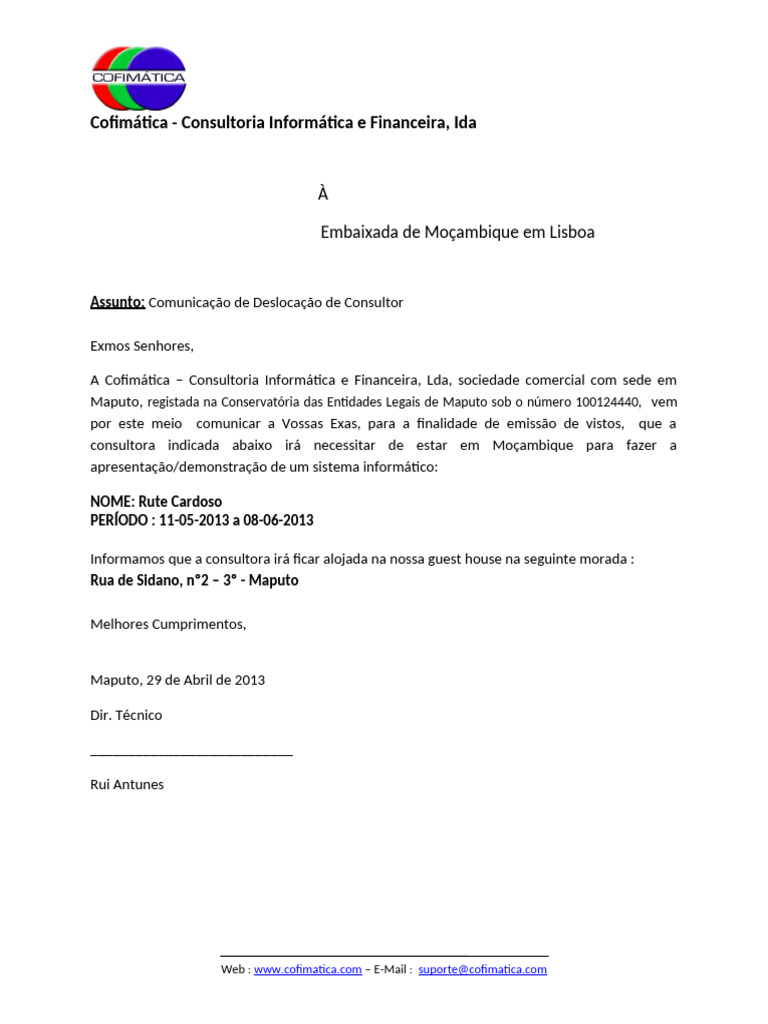 Carta Vistos RC | PDF