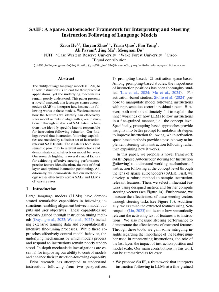 A Sparse Autoencoder Framework for Interpreting and Steering | PDF | Linguistics | Applied ...