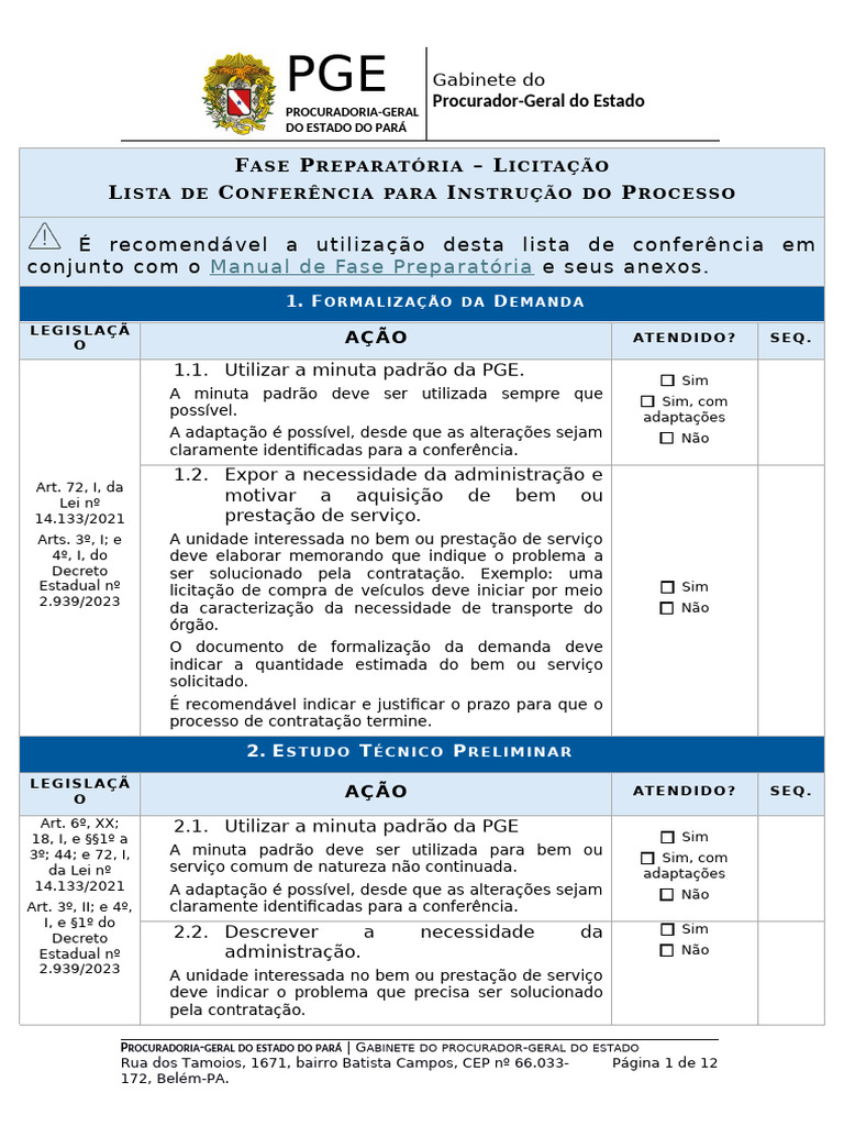 Checklist Fase Preparatoria V 14 Fev | PDF | Garantia