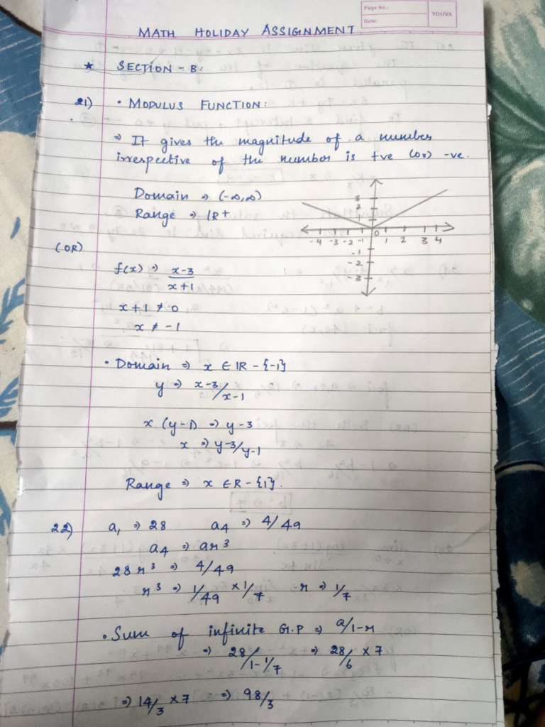 Maths Holiday Assignment | PDF