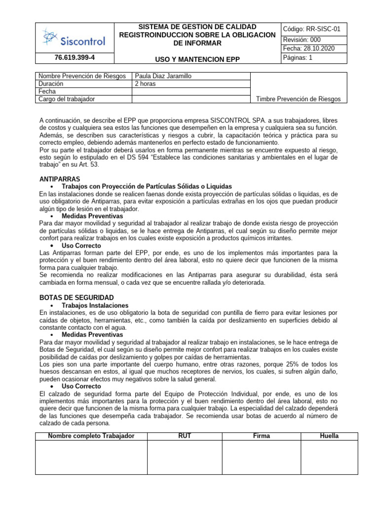 Epp Completo 2020 | PDF | Agua | ruido