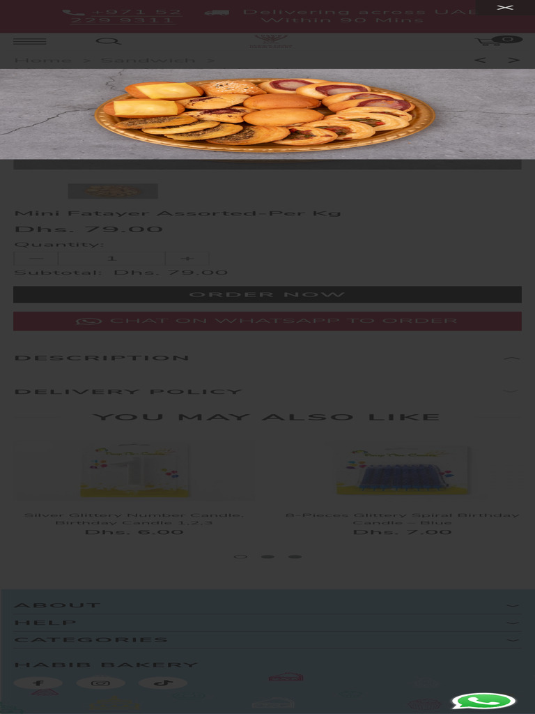 Mini Fatayer Assorted-per Kg – Habib Bakery | PDF