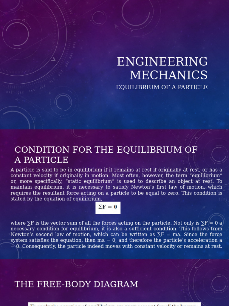 Lesson 3 - Equilibrium of A Particle | PDF | Force | Tension (Physics)