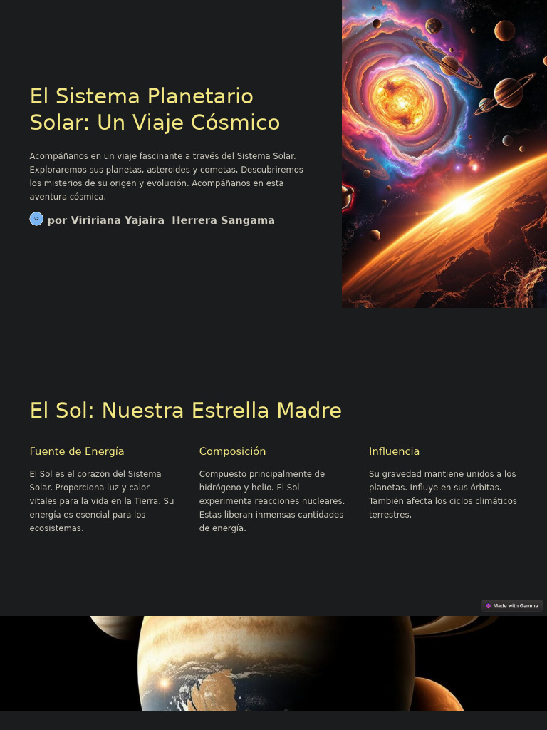 El Sistema Planetario Solar Un Viaje Cosmico | PDF | Planetas | Sistema ...