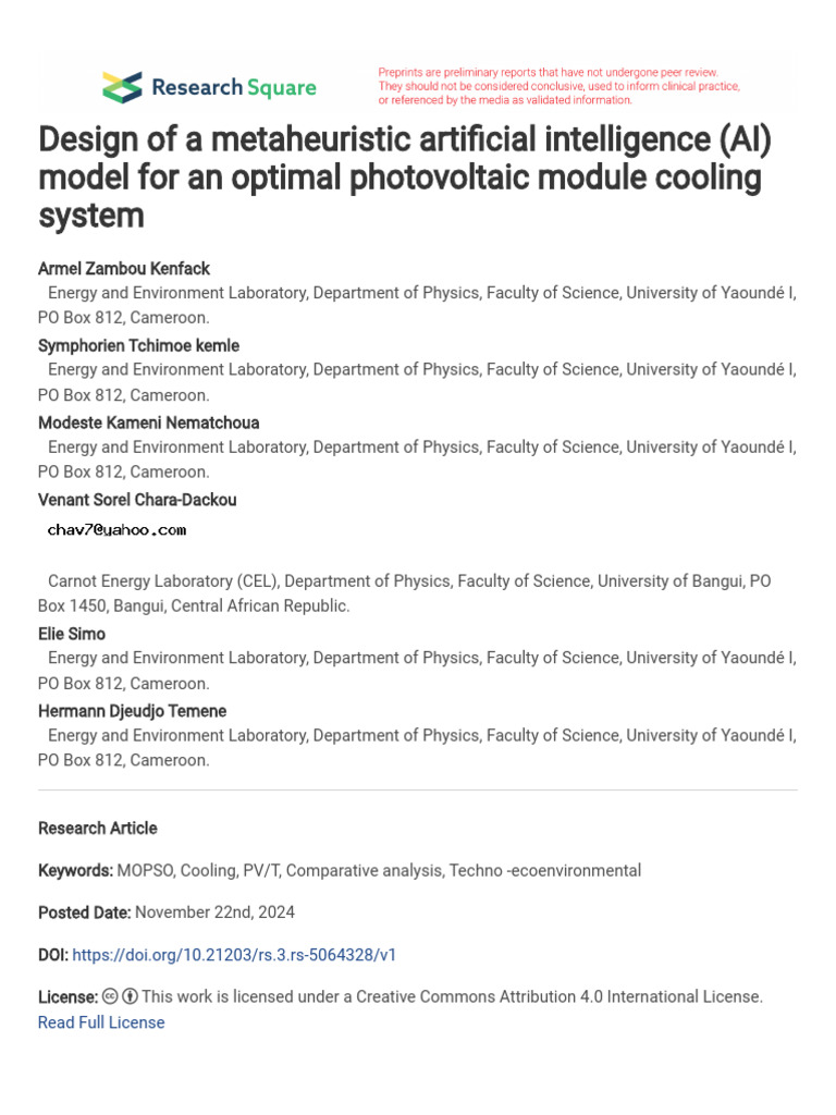 Design of A Metaheuristic Artificial Intelligence | PDF | Photovoltaics ...