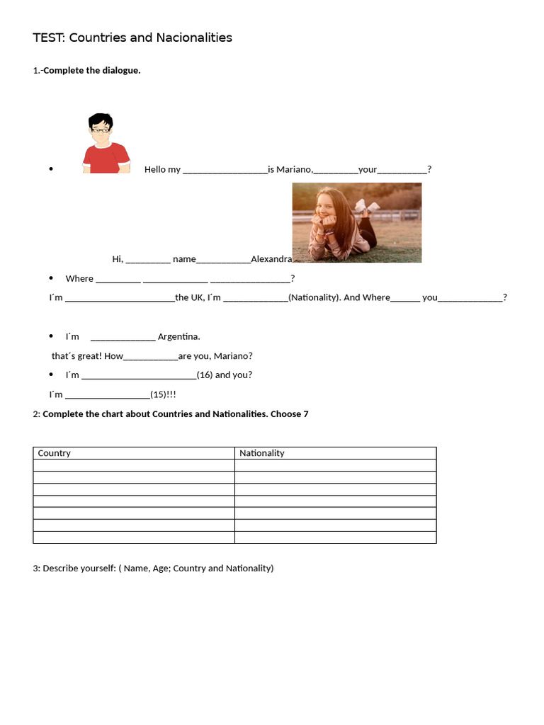 TEST Country - Nationality | PDF